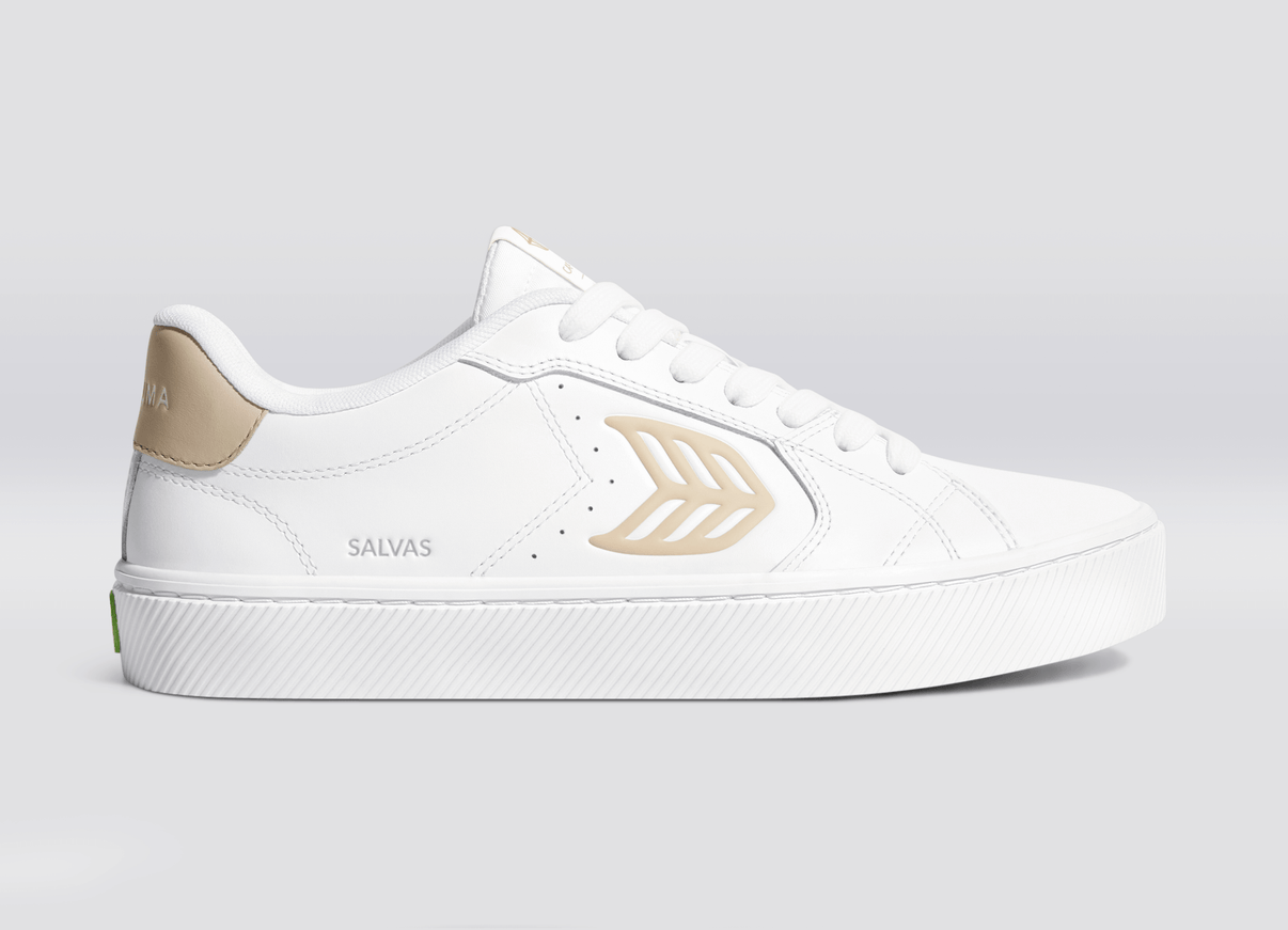 CARIUMA Men & Women SALVAS White Leather Shifting Sand Logo Sneaker – C ...